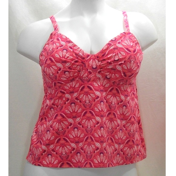 Lands' End | Swim | Lands End Shirred Uw Tankini Deep Pink Shell | Poshmark